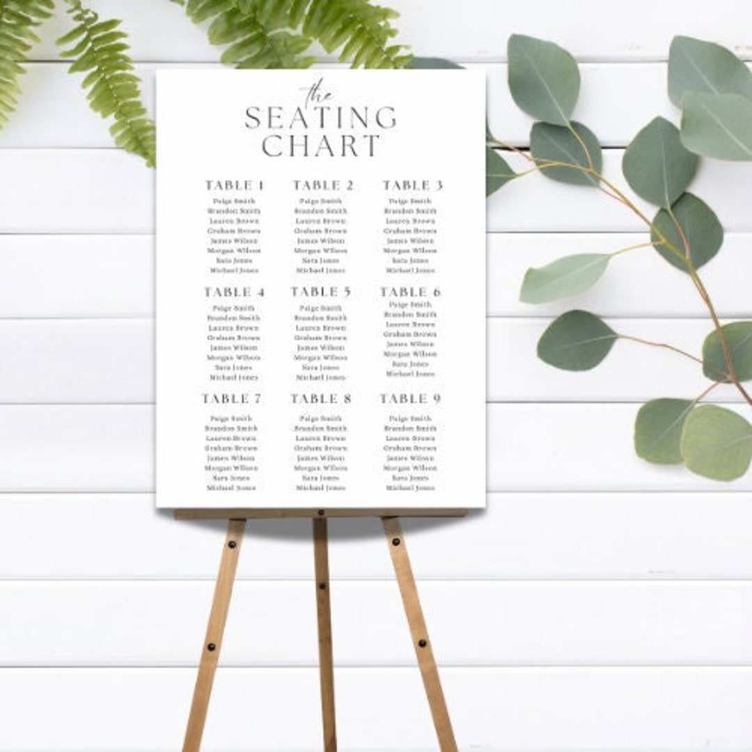 Minimal Seating Chart. *digital File Only* - Etsy