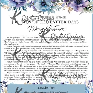 May 2025 Ministering Kit: Women of the Latter Days - Mary Whitmer - Etsy