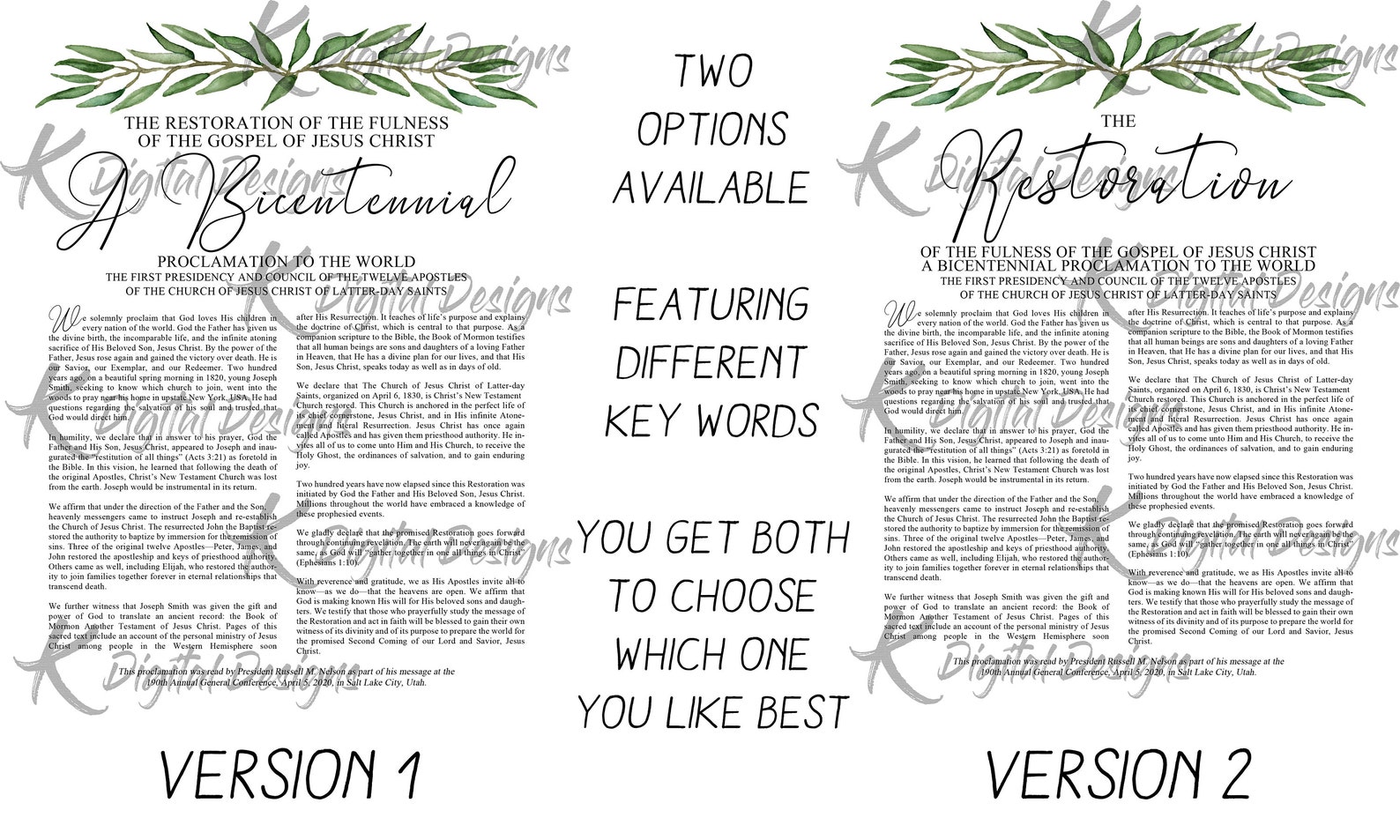 DIGITAL: A Bicentennial Proclamation, the Family Proclamation, the ...