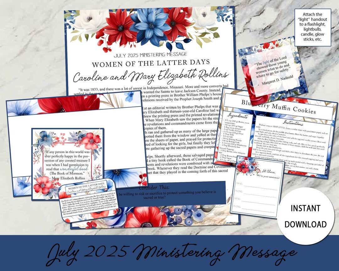 July 2025 Ministering Kit: Women of the Latter Days - Caroline and Mary ...