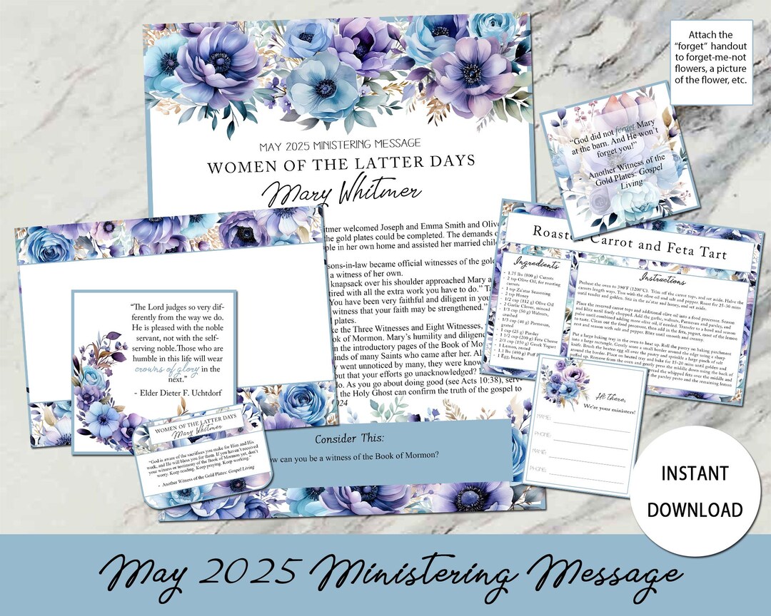 May 2025 Ministering Kit: Women of the Latter Days - Mary Whitmer - Etsy