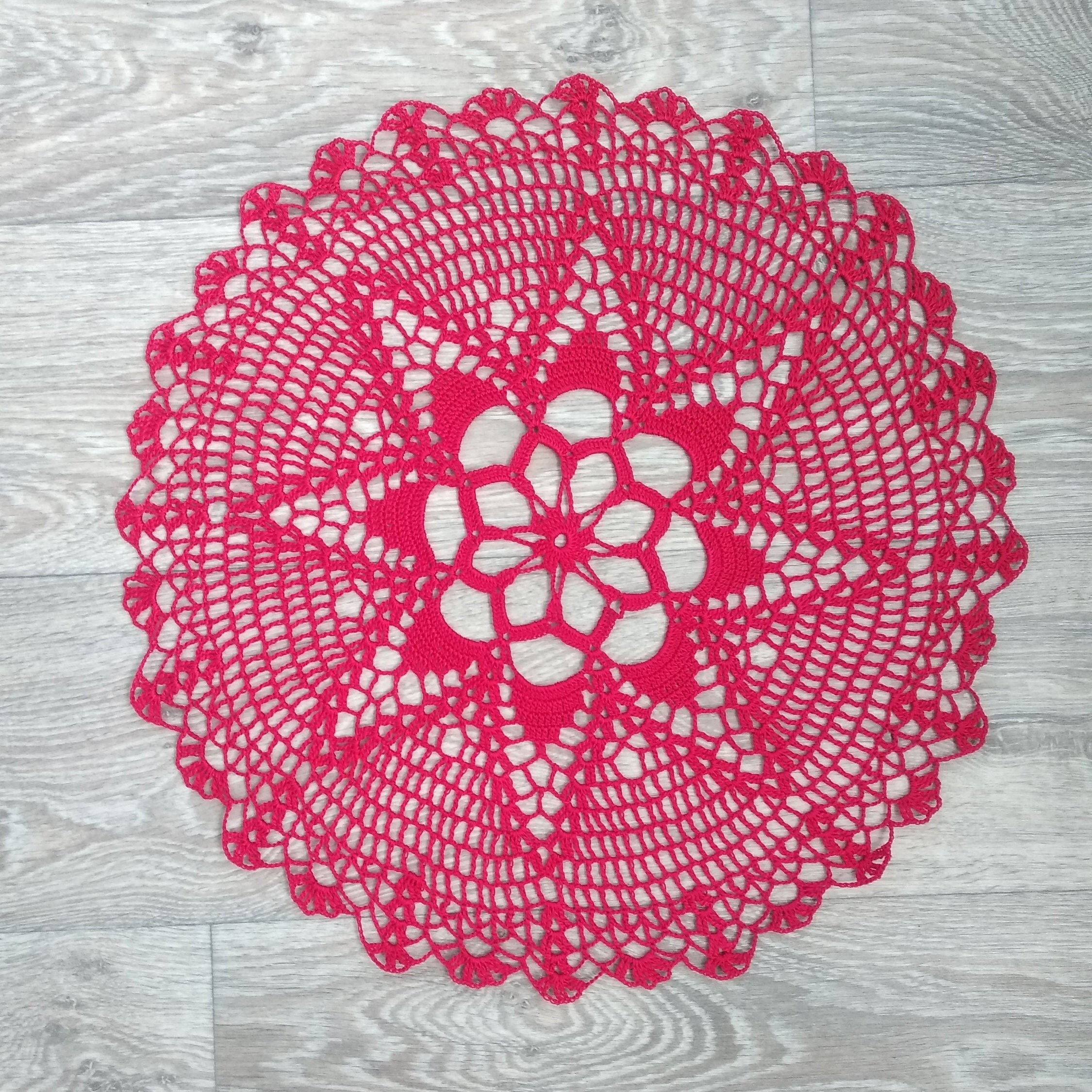 Christmas Crochet Doily-red Doily-red Doily-crochet Doilies 17,3 Inches ...