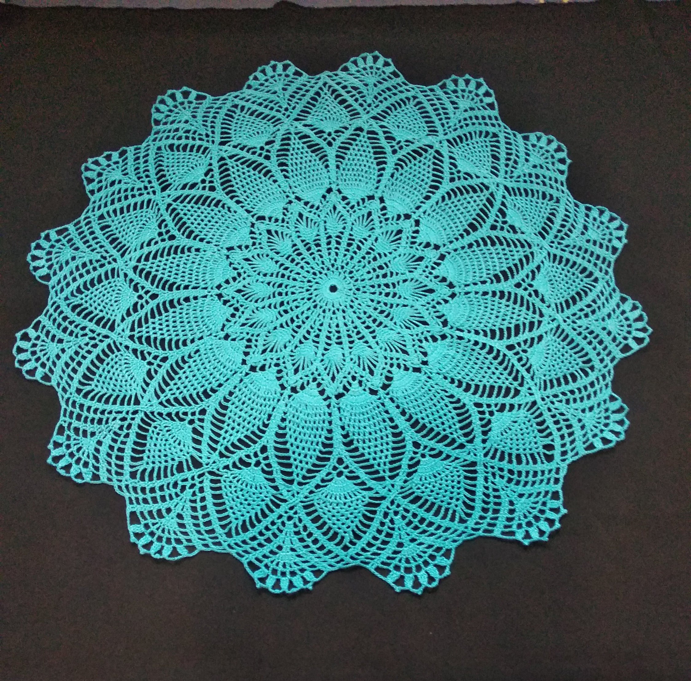 Blue Crochet Doily 24 Inches-crochet Tablecloth-crochet Doilies-doily ...