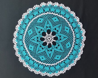 Blue White Crochet Doily-large Doily Home Decor white - Etsy