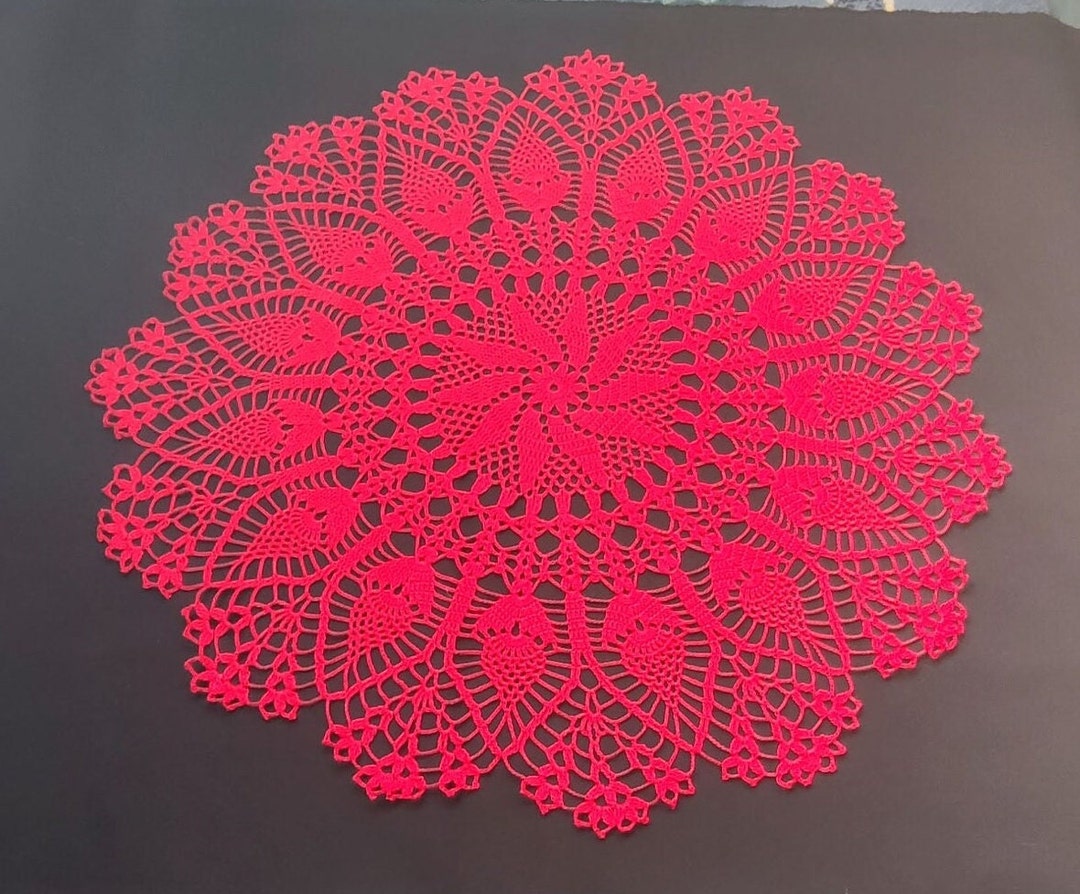 Christmas Crochet Doily-red Doily-crochet Doilies 24,8 Inches - Crochet ...