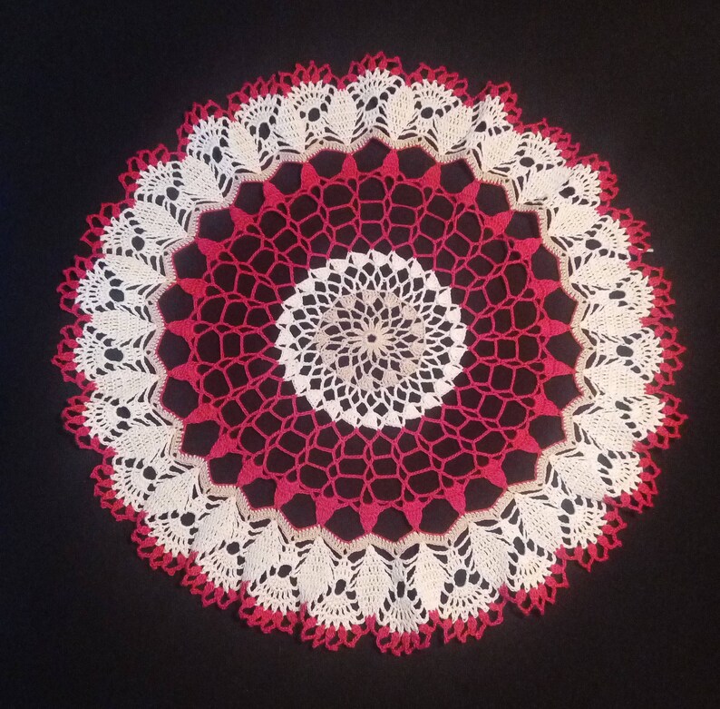 Crochet Doily-red Beige Milk Doily-red Doily-crochet Doilies - Etsy