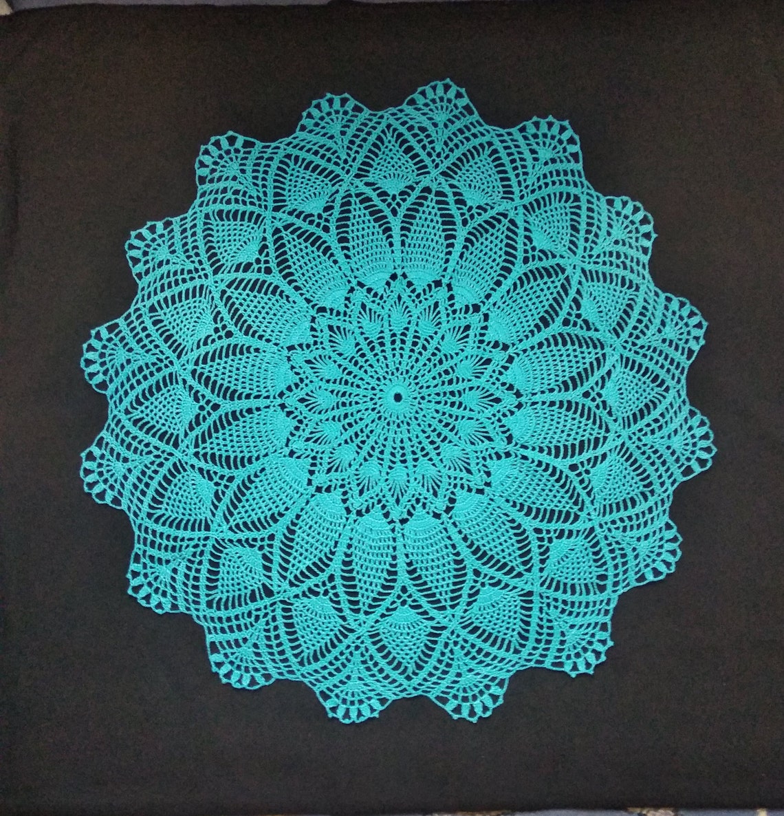 Blue Crochet Doily 24 Inches-crochet Tablecloth-crochet Doilies-doily ...