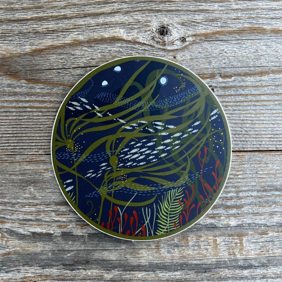 Ocean Kelp Sticker Seaweed Beach Sticker Sea Life Fish | Etsy