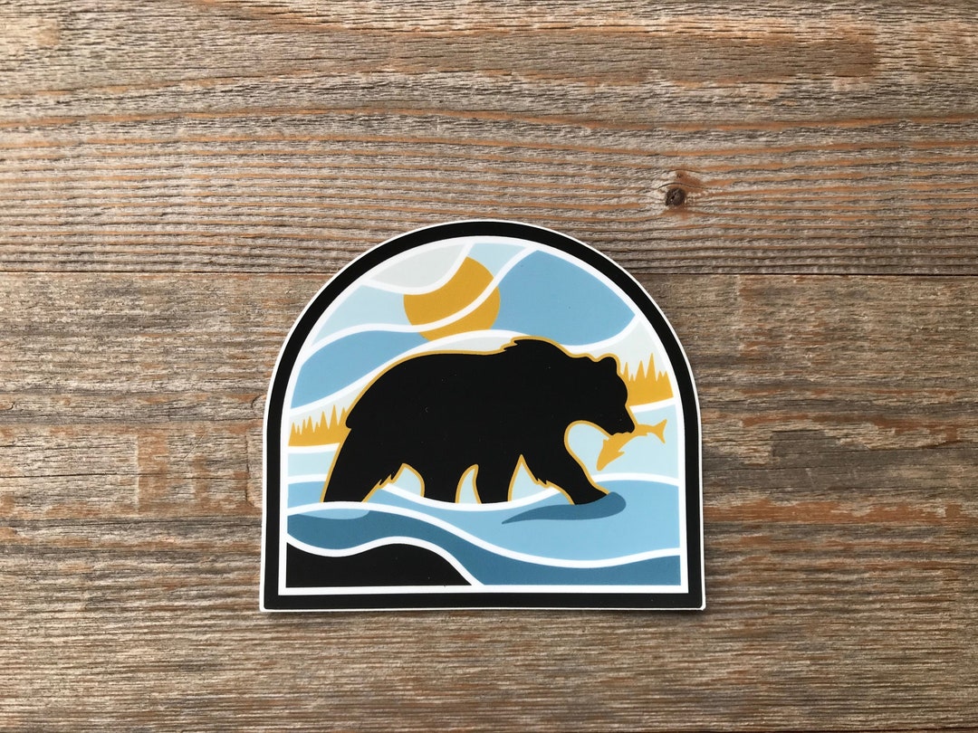 Bear Sticker | Black Bear | Bear Art | Bear Drawing | Bear Decal ...