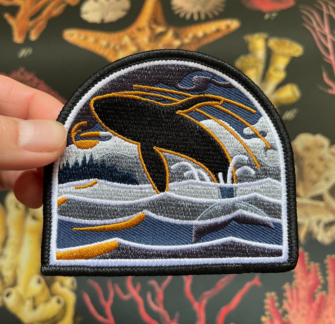 Whale Patch, Humpback Whale, Embroidered Patch for Jacket, Blanket, Hat ...