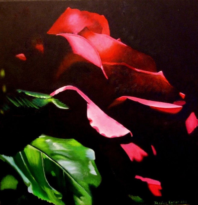 Shadowed Red Rose - Etsy