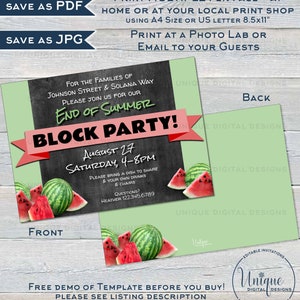 Block Party Invitation End of Summer, Editable Street Party, Hoa Party ...