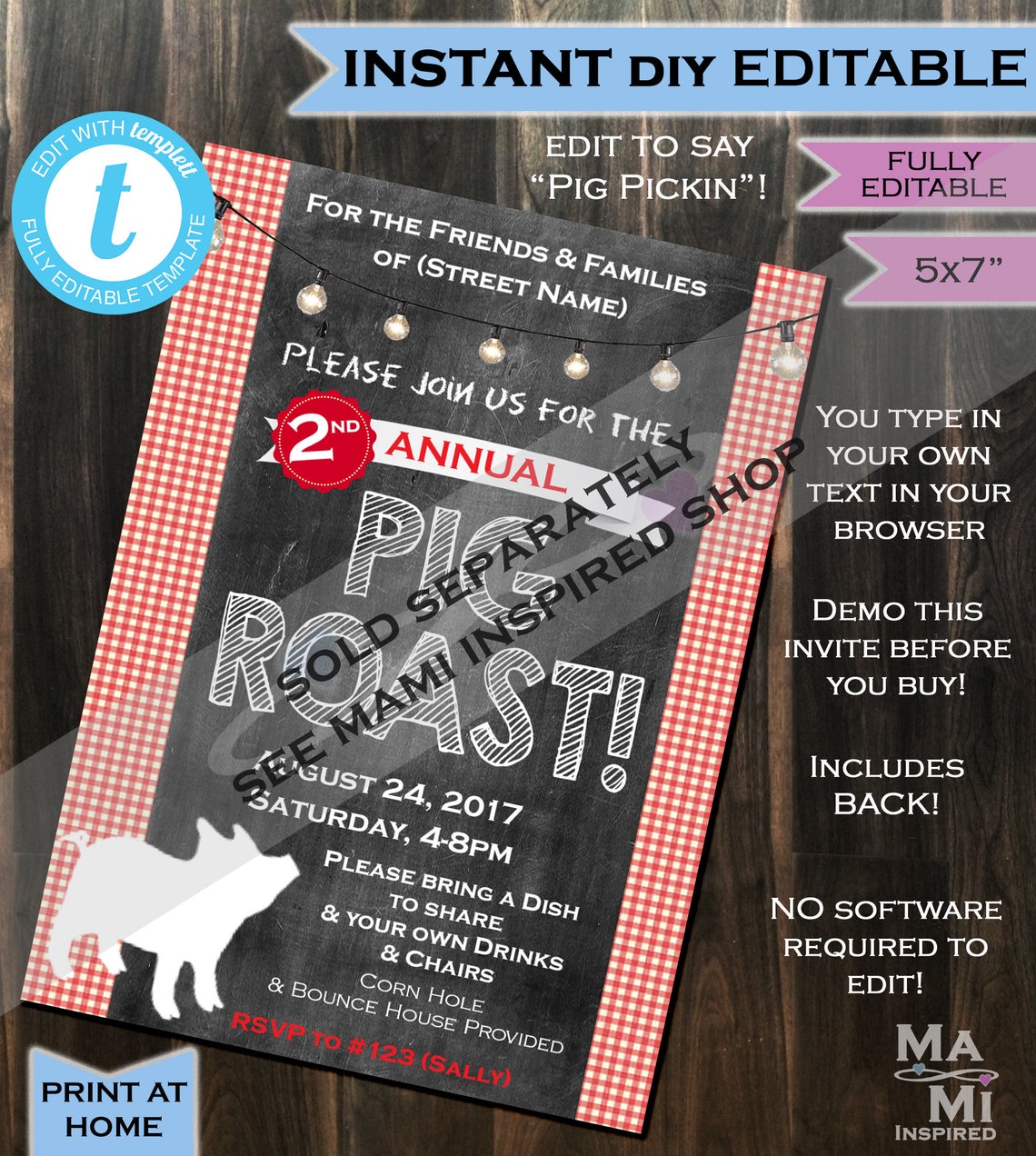 Editable Block Party Invitation, Summer Street Party Neighborhood ...