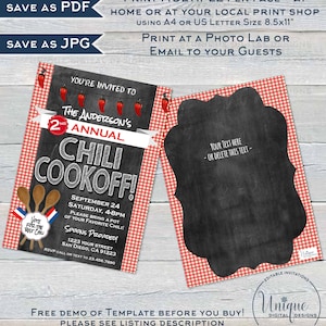 Chili Cook off Invitation Chili Competition Chili Cookoff Party- Chili ...