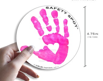 Safety Spot Sign For Kids Safety Spot Magnet - Kids Handprint For Car ...