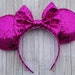 Pink Minnie Ears, Hot Pink Minnie Ears, Disney Ears, Sparkly Pink ...