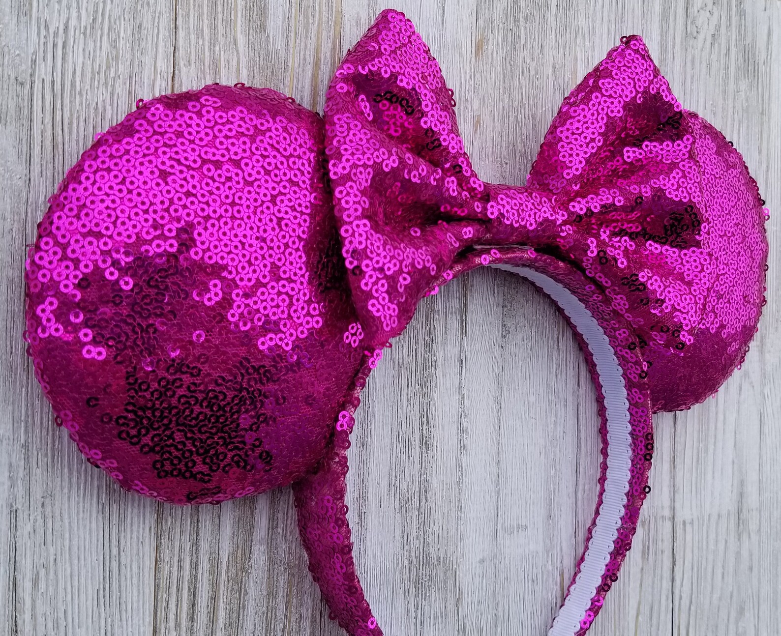 Pink Minnie Ears Hot Pink Minnie Ears Disney Ears Sparkly - Etsy