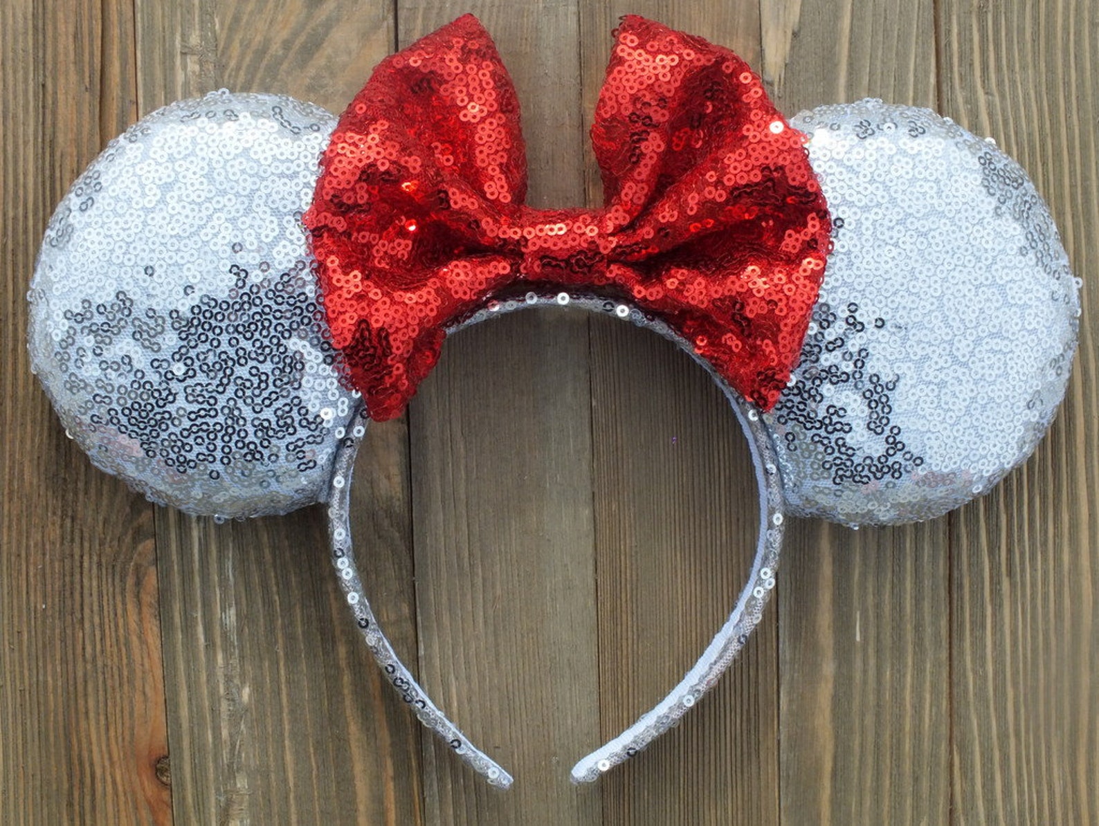 Silver Sequin Minnie Ears Sequin Minnie Mouse Ears Minnie - Etsy