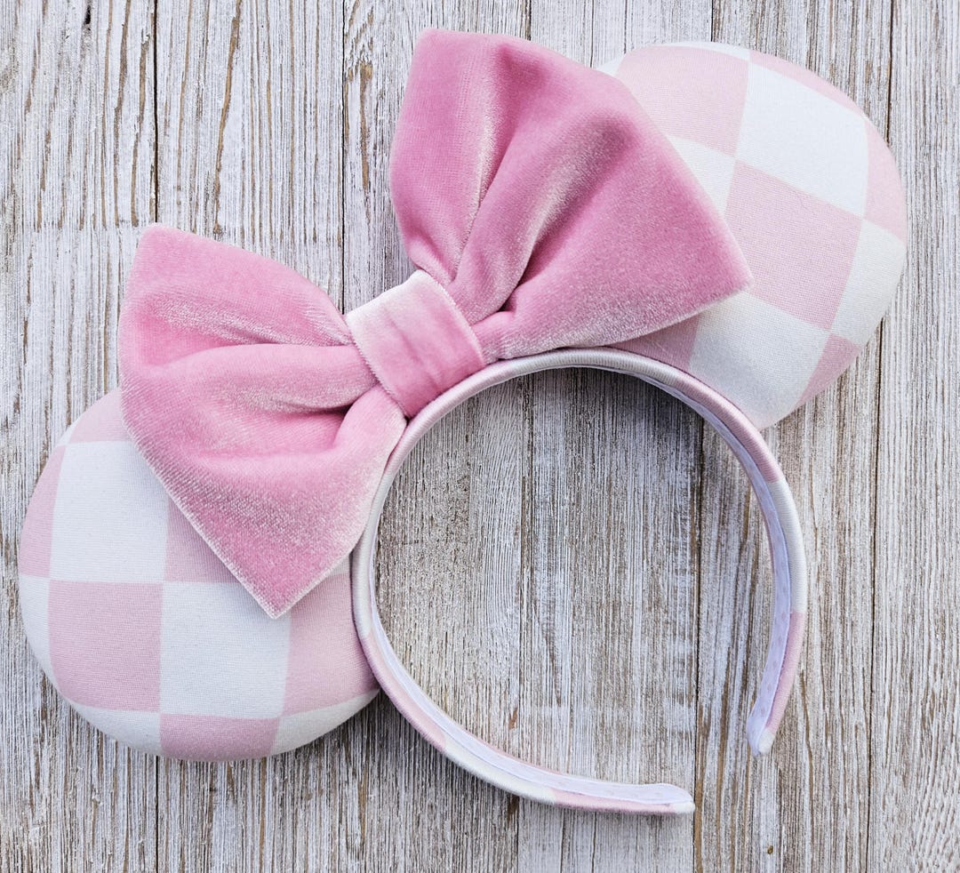 Disney Ears, Mouse Ears, Vans Checkered Minnie Ears, Pink Checkered ...