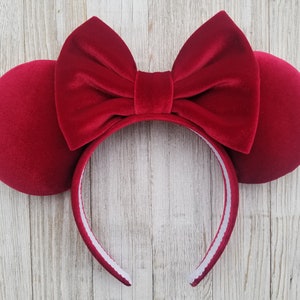 Red Velvet Minnie Ears, Holiday Minnie Ears, Christmas Minnie Ears ...