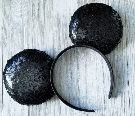 Black Disney Ears Simple Black Mickey Ears Black Minnie | Etsy