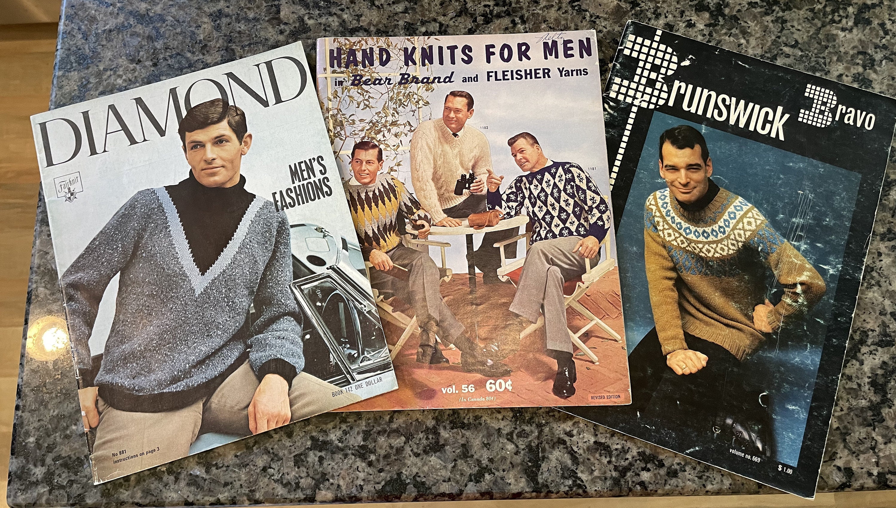 Three Vintage 1960s Knitting Pattern Books Men's Sweaters - Etsy