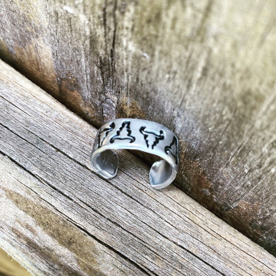 Bull Skull Ring Handmade Hand Stamped Steer Rodeo - Etsy