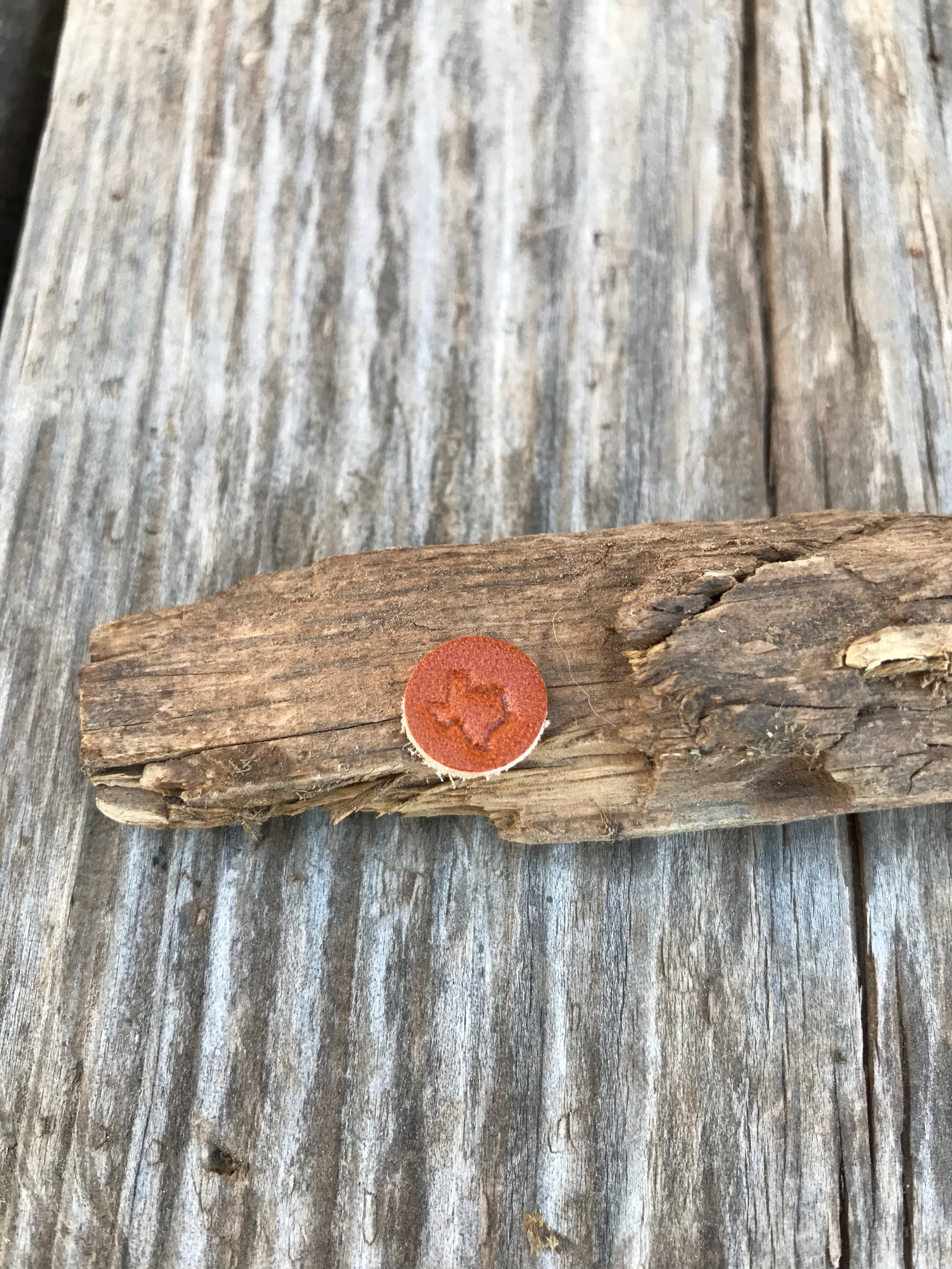 Leather Texas Studs Stamped Earrings State Jewelry 10mm - Etsy