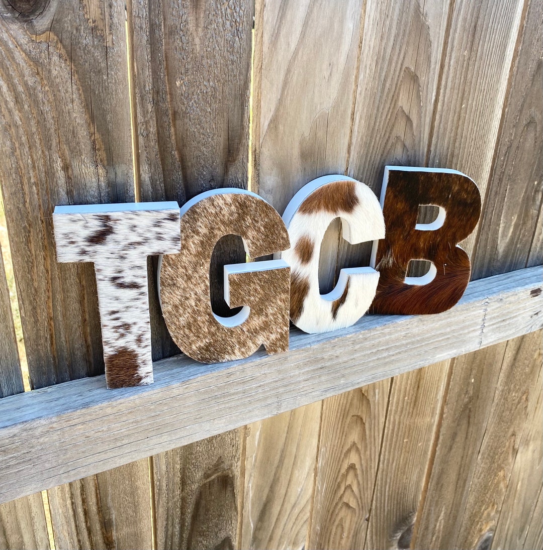 Cowhide Letter, Home Decor, Western, Rodeo, Cowgirl, Cattle, Initial ...