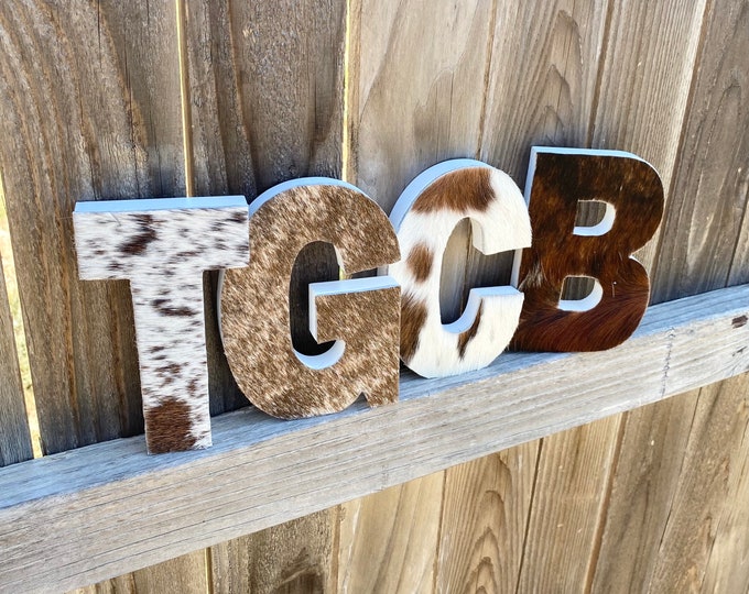 Cowhide Letter, Home Decor, Western, Rodeo, Cowgirl, Cattle, Initial ...