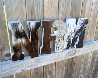 Cowhide Letter, Home Decor, Western, Rodeo, Cowgirl, Cattle, Initial ...