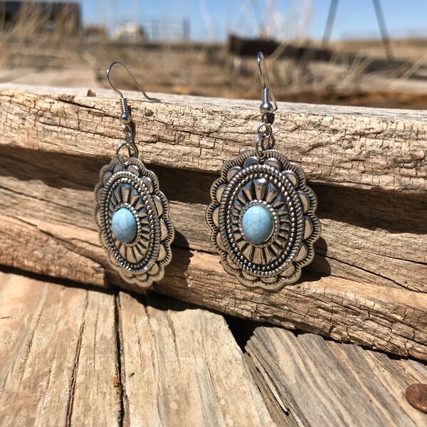 Concho Earrings - Etsy