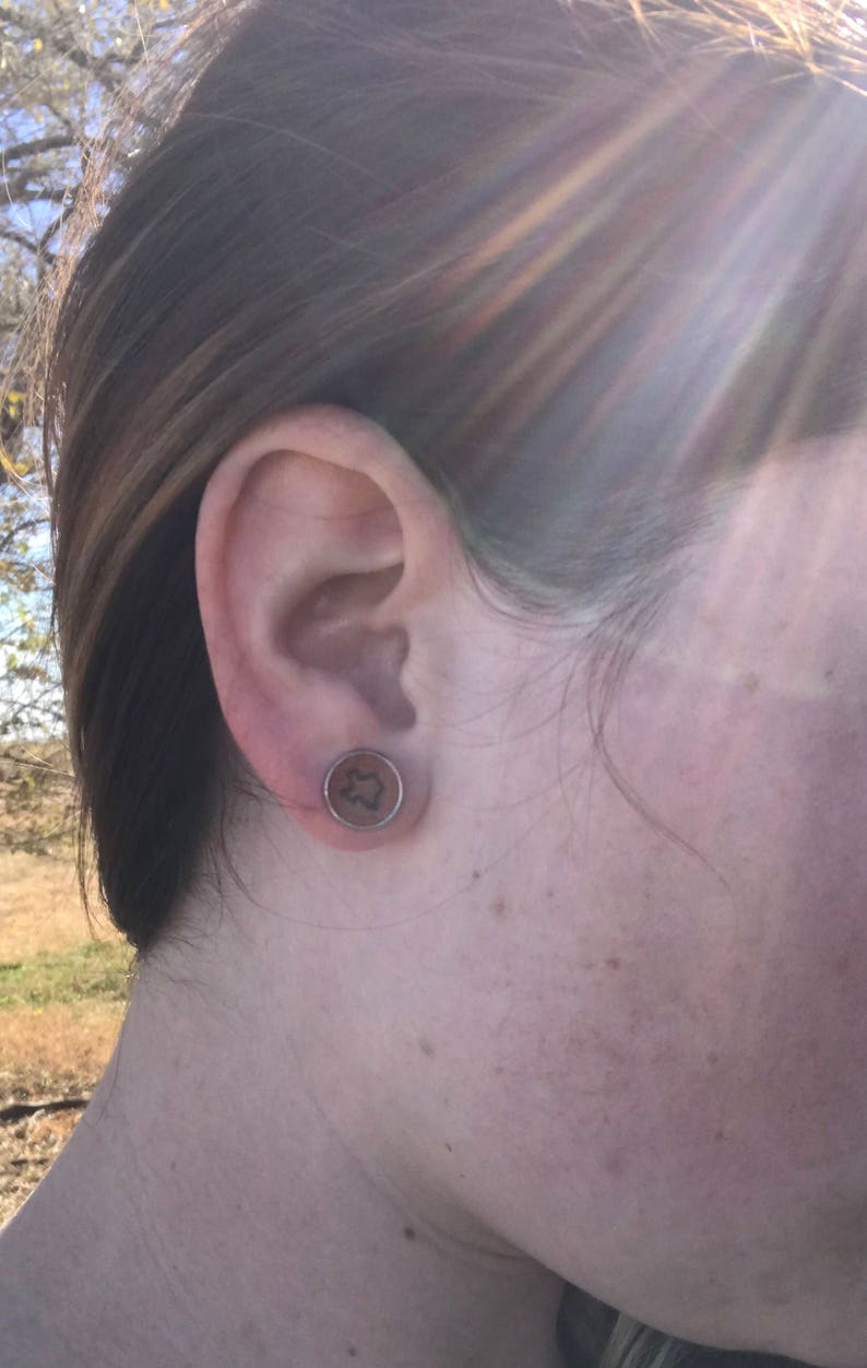 Leather Texas Studs Stamped Earrings State Jewelry 10mm - Etsy