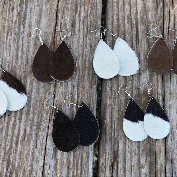 Cowhide Earrings - Etsy Australia