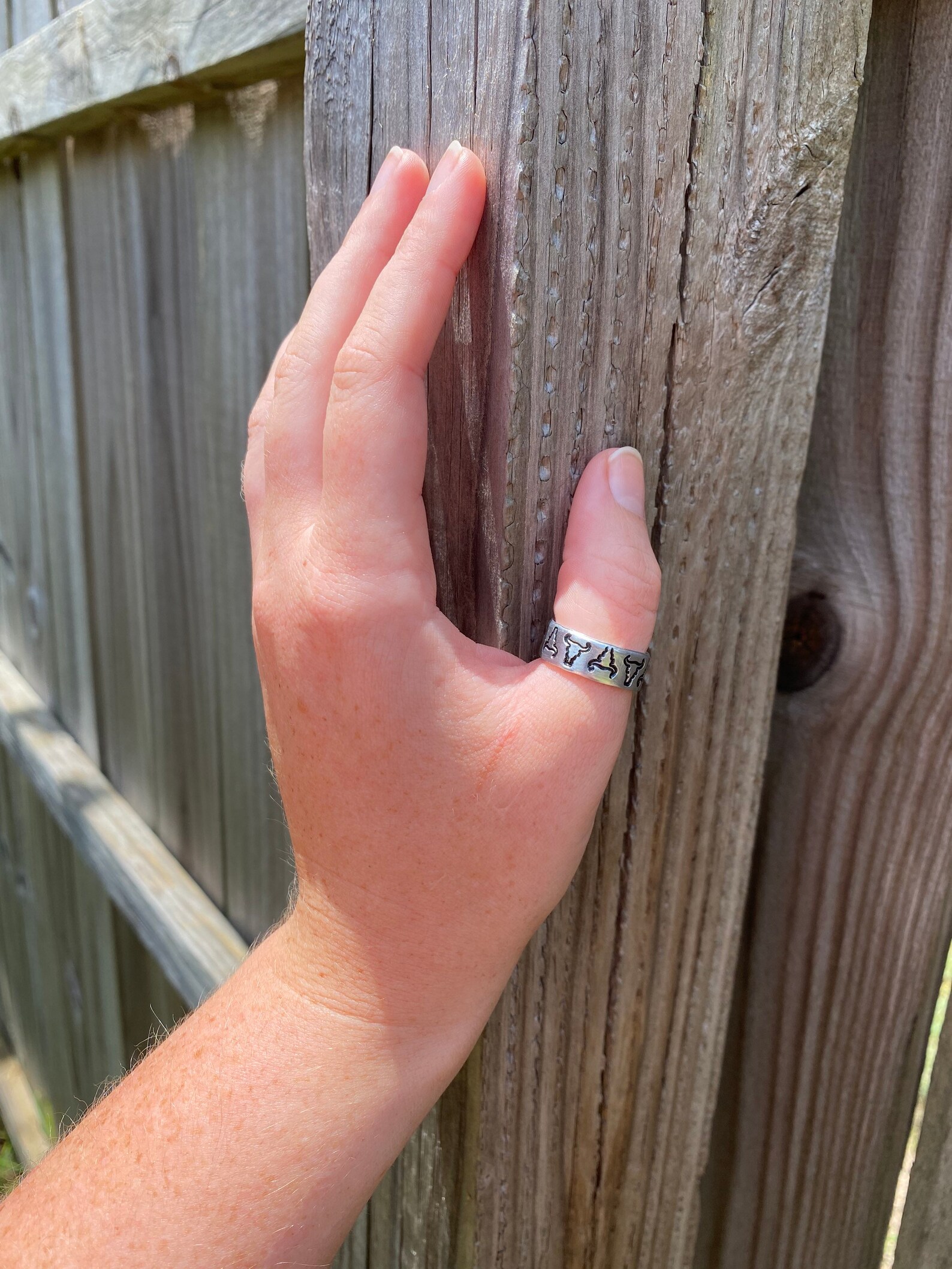 Bull Skull Ring, Handmade, Hand Stamped, Steer, Rodeo, Western, Texas ...