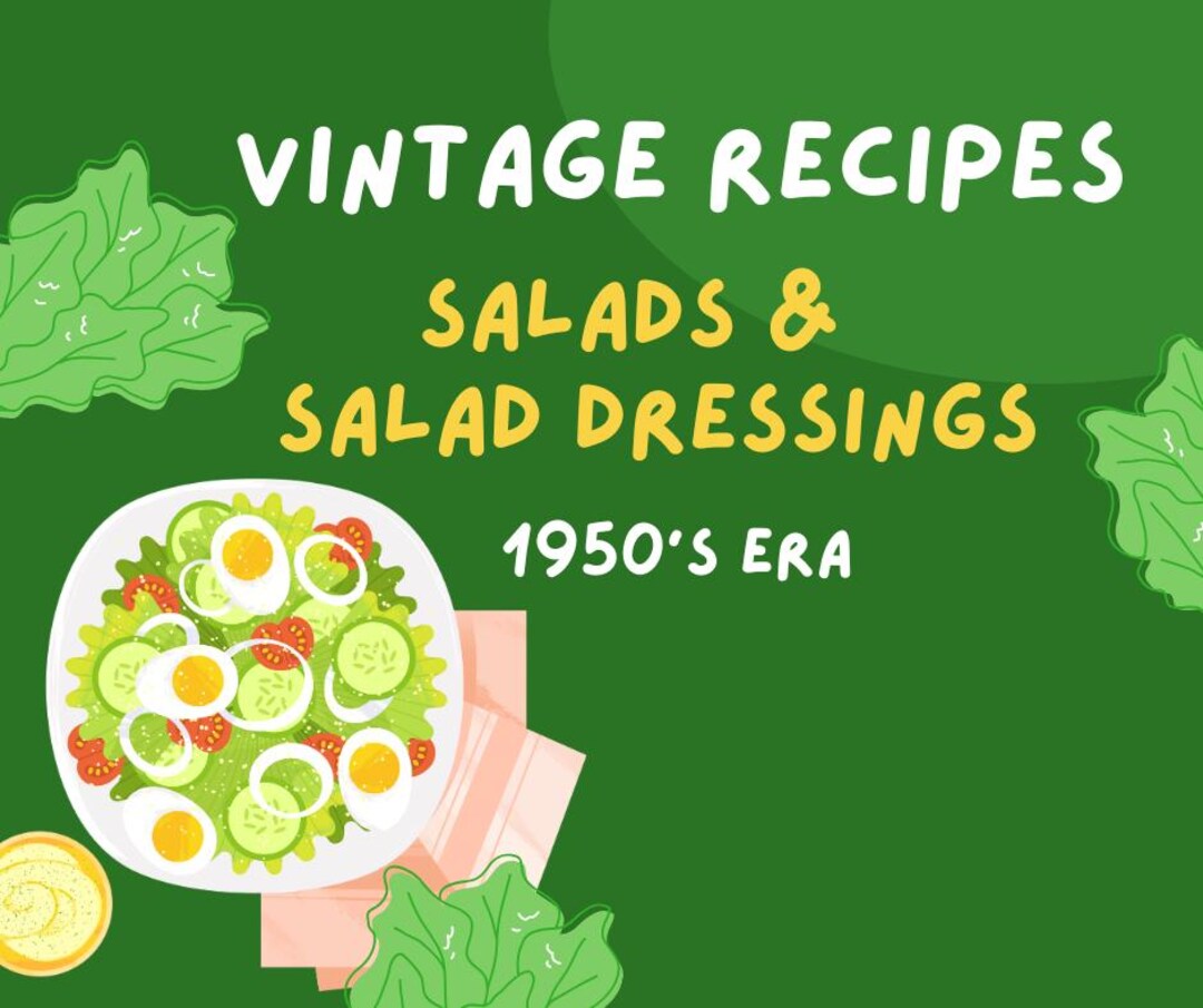 Vintage Handwritten Recipes – 10 Salads, Dressings and Recipe Cards ...