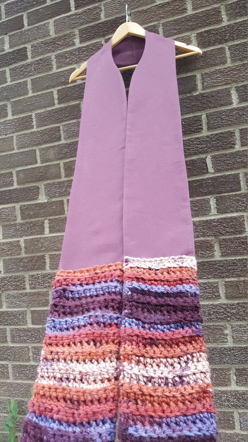 Purple Clergy Stole With Textured Wool Knitting, Advent Stole, Lenten ...