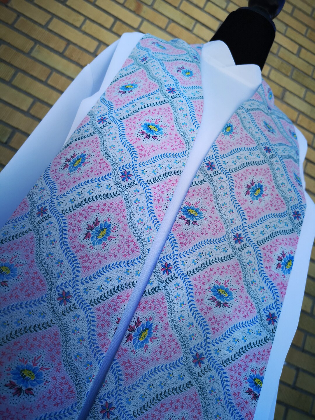 Vintage Pastel Pink and Blue Upcycled Patterned Clergy Stole for ...