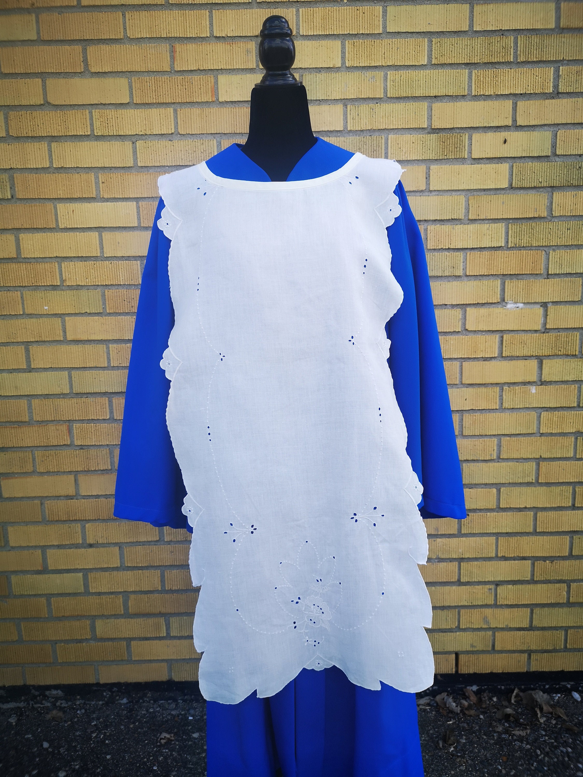 Ivory White Cut-out Lace Floral Scapular, White Monostole, Methodist ...