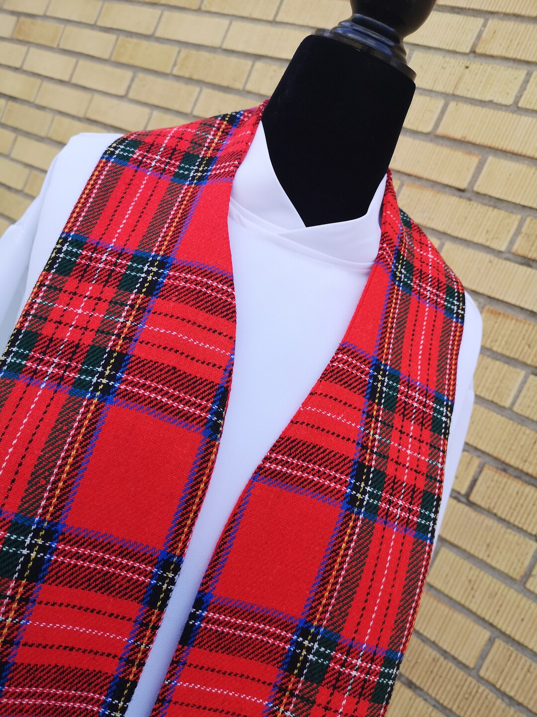 Red Tartan Clergy Stole, Pentecost Stole, Scottish Stole, Irish Clergy ...