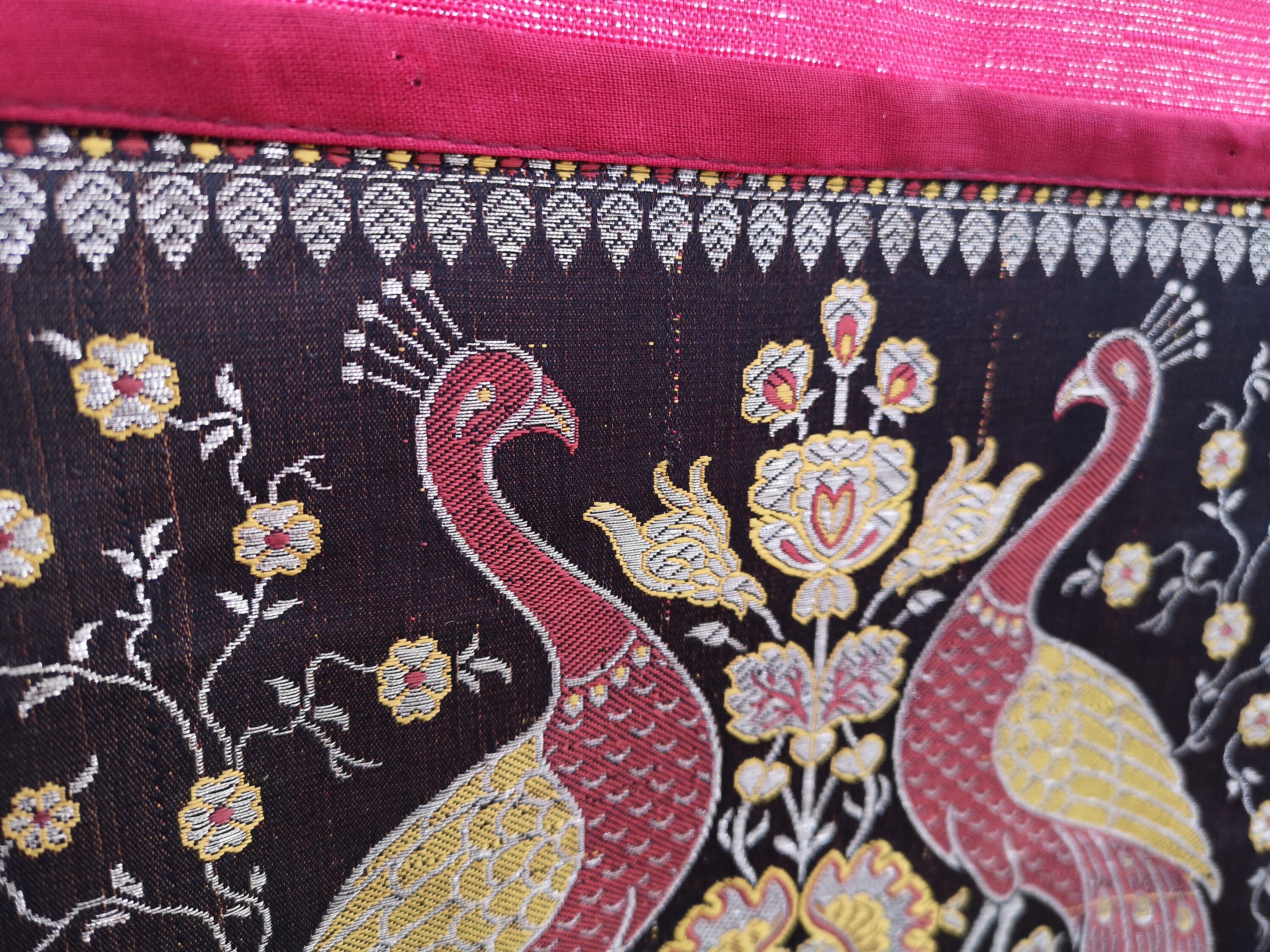 Red Shiny Scapular Mono Stole With Stunning Upcycled - Etsy