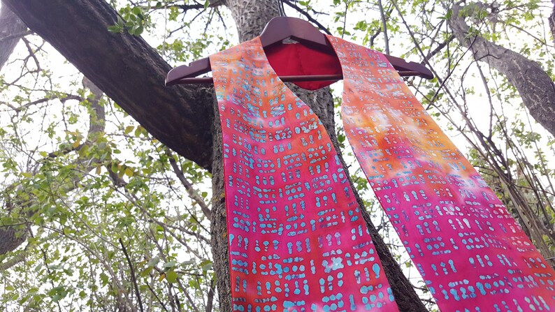 Batik Clergy Stole, Rainbow Clergy Stole, Clergy Stole Red, Reversible ...