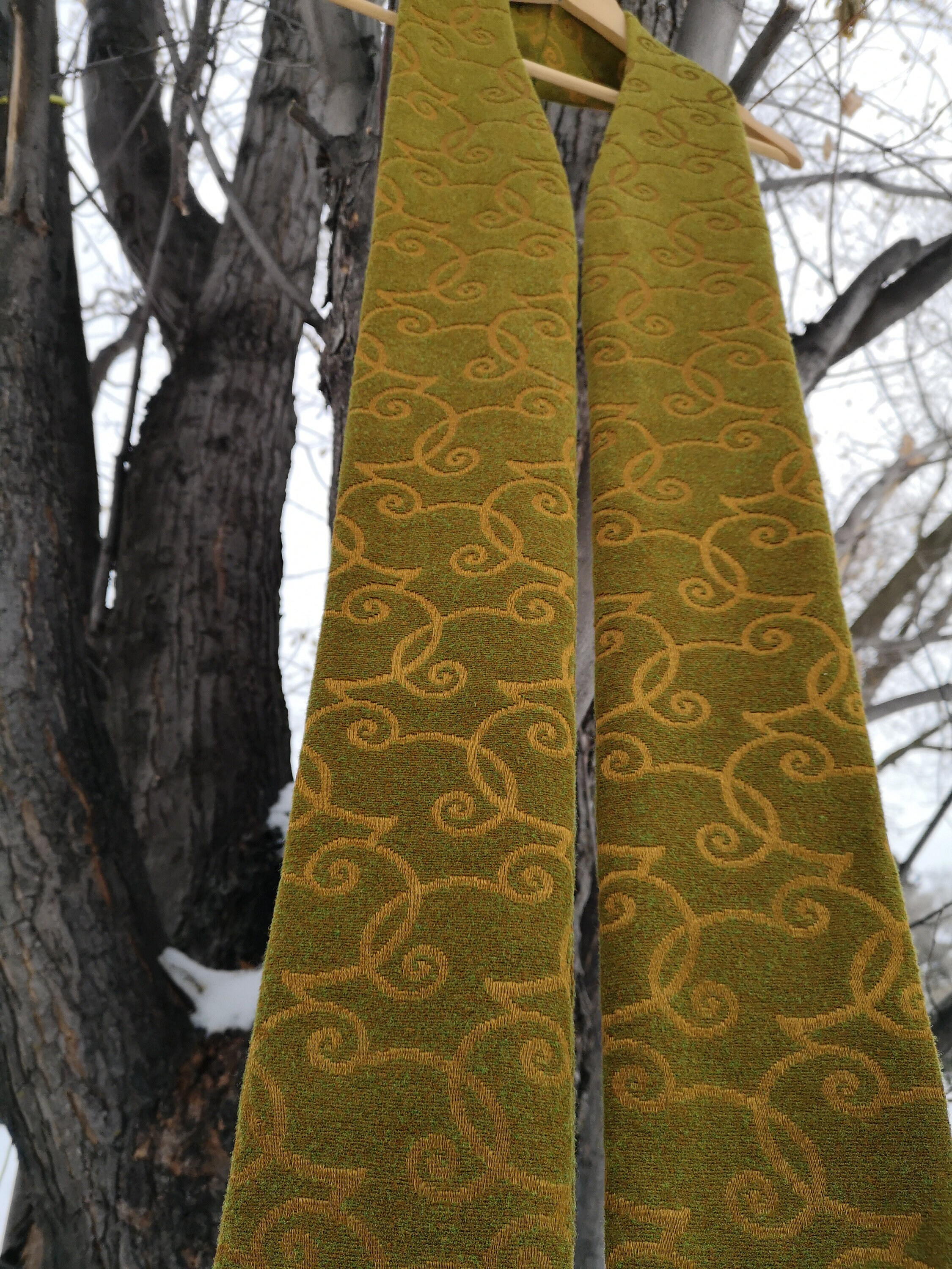 Retro Green Clergy Stole: Upcycled Green and Metallic Gold for Ordinary ...