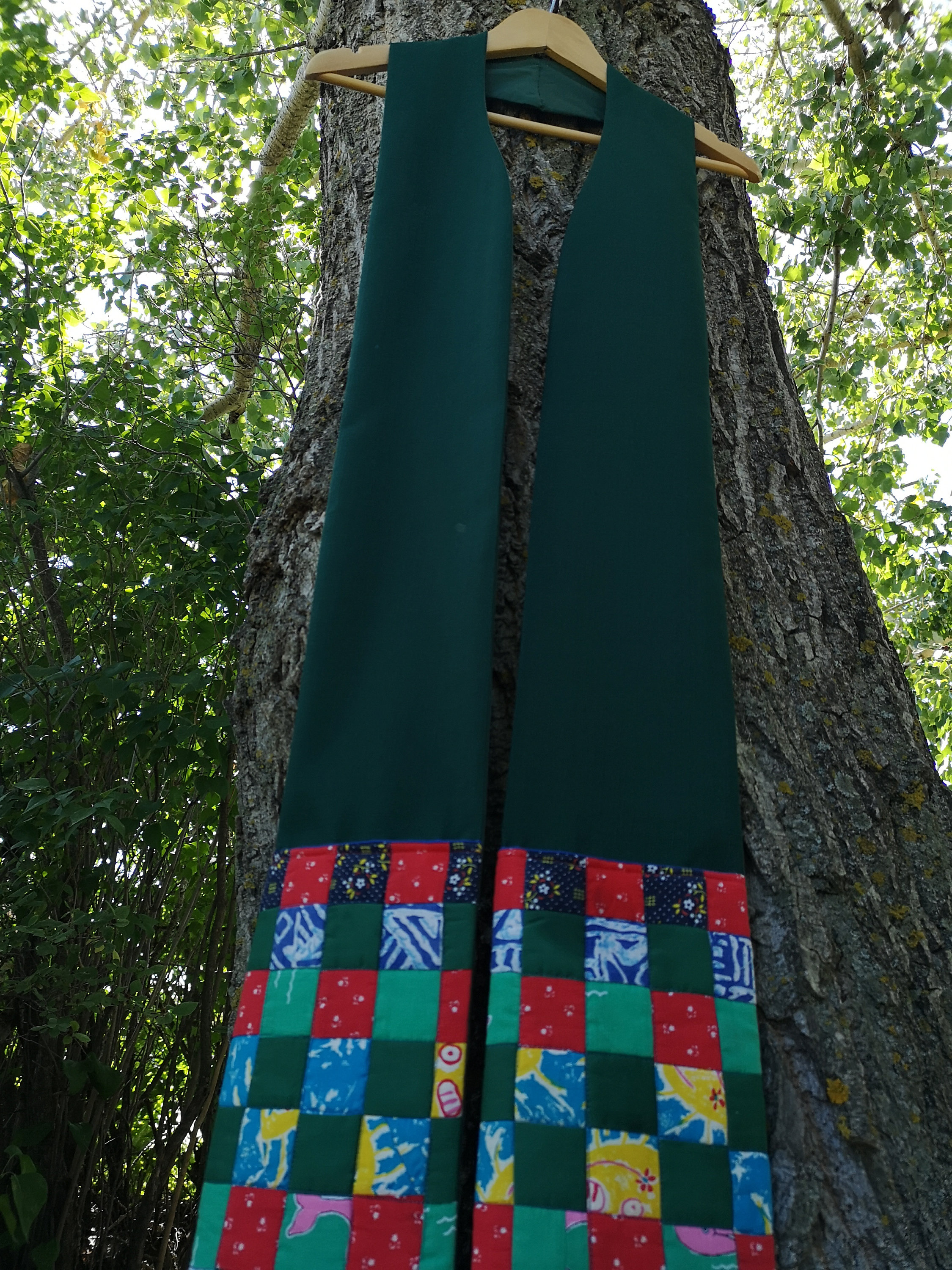 Quilted Green Clergy Stole for Ordinary Time, Pastor Stole, Religious ...