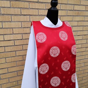 Shiny Bright Red Tunic Style Scapular Monostole Vestment With Gold ...