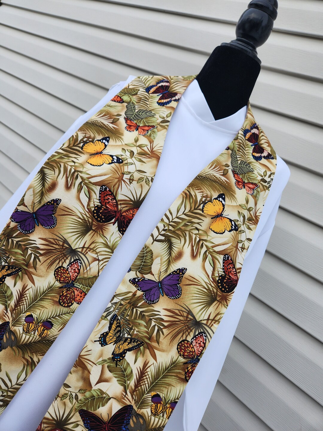 Rainbow Butterfly Clergy Stole Created From Upcycled Fabric. A ...