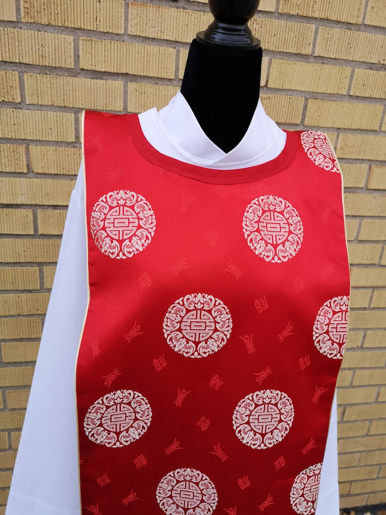 Shiny Bright Red Tunic Style Scapular Monostole Vestment With | Etsy