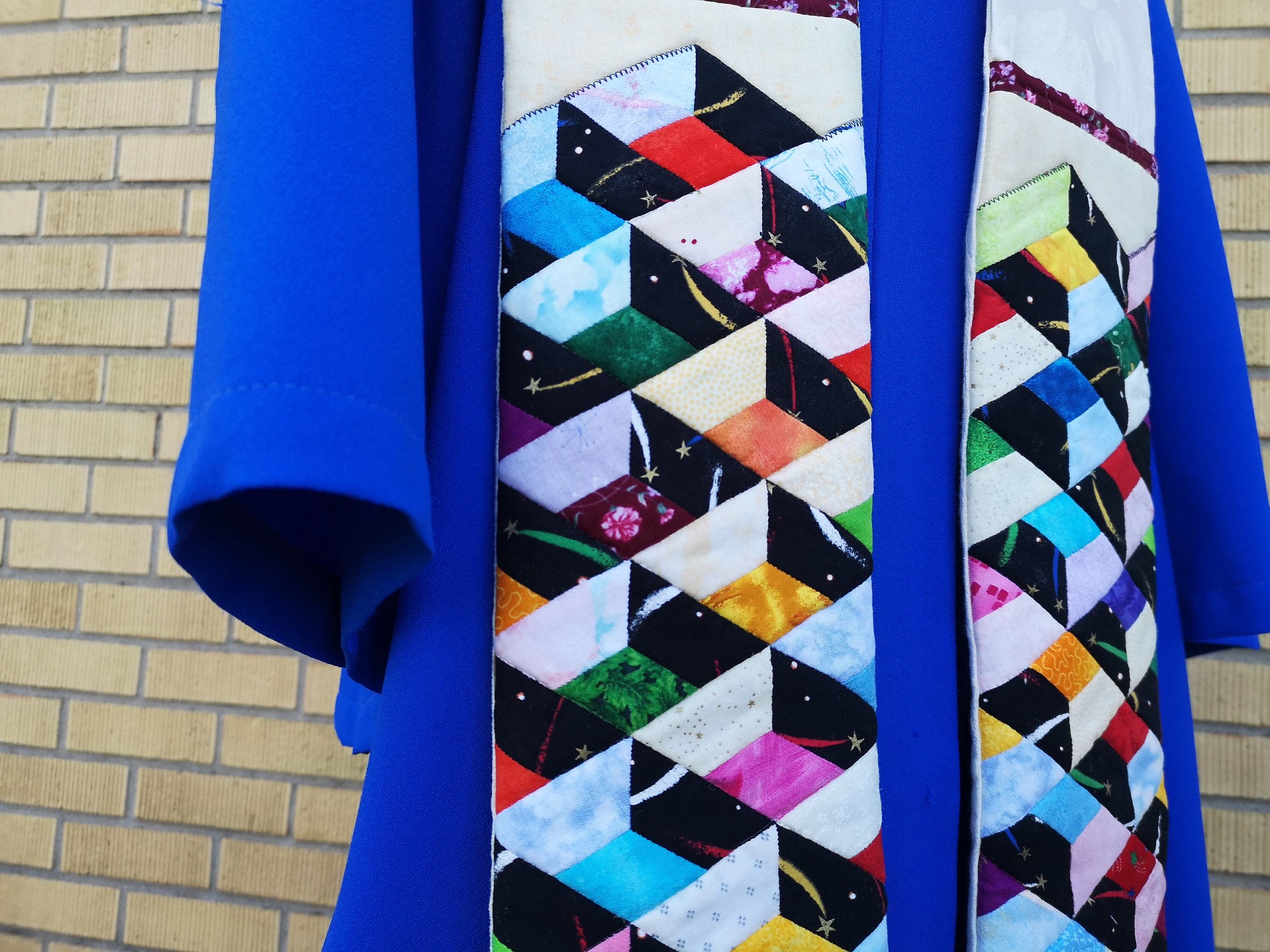 Quilted Clergy Stole, Ivory White, Bright Geometric Upcycled Fabric - Etsy