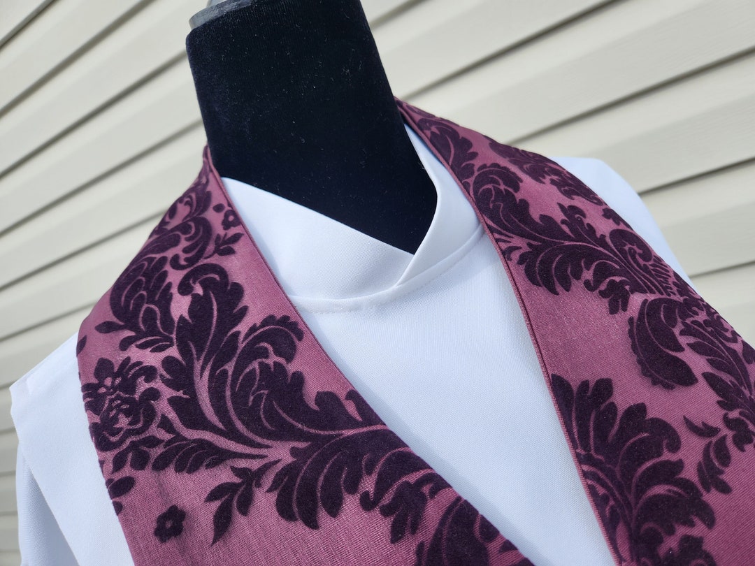 Stunning Purple Clergy Stole With Deep Purple Velvet Flowers for ...