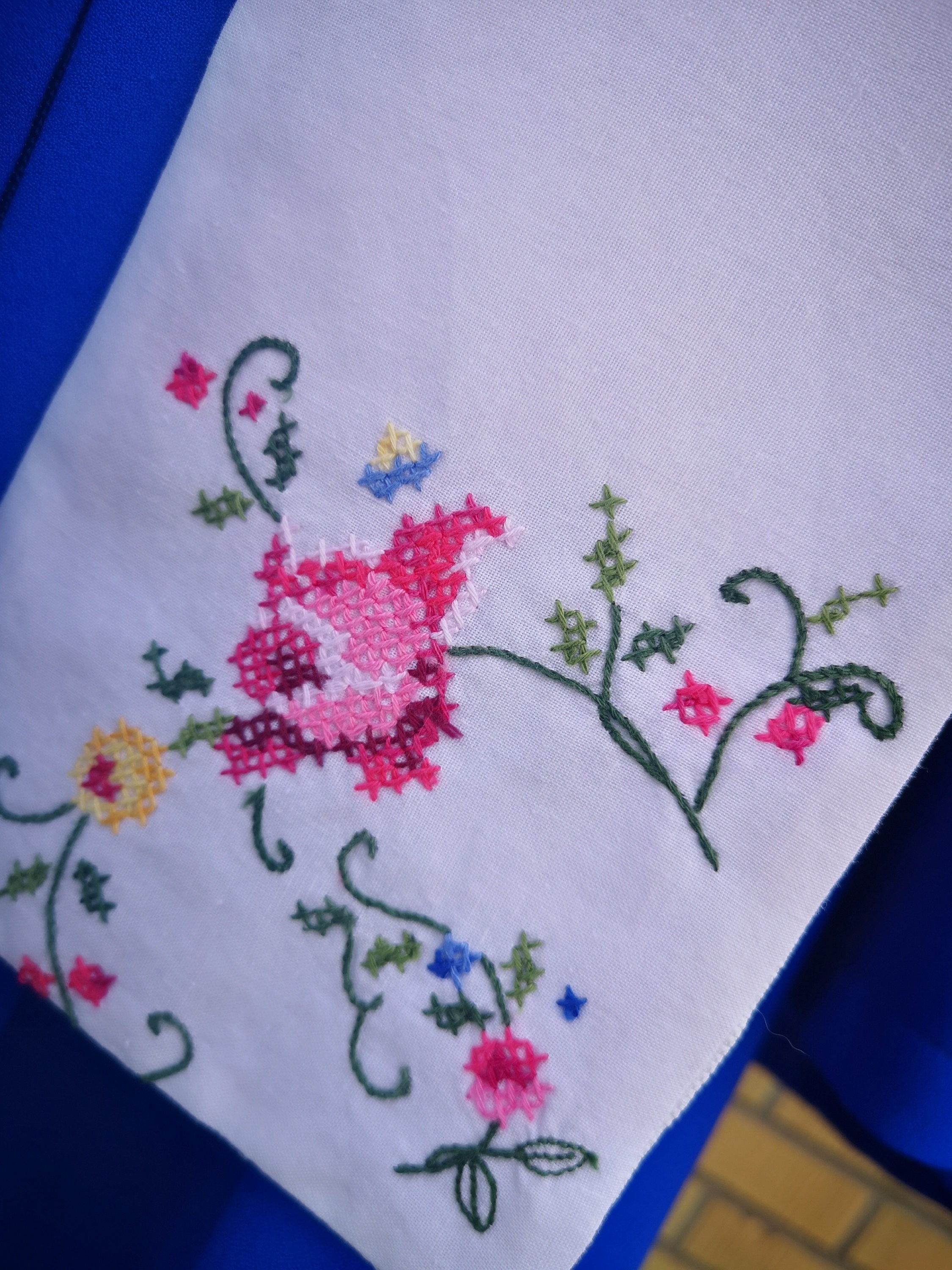 Short Hand Embroidered White Clergy Stole With Upcycled - Etsy